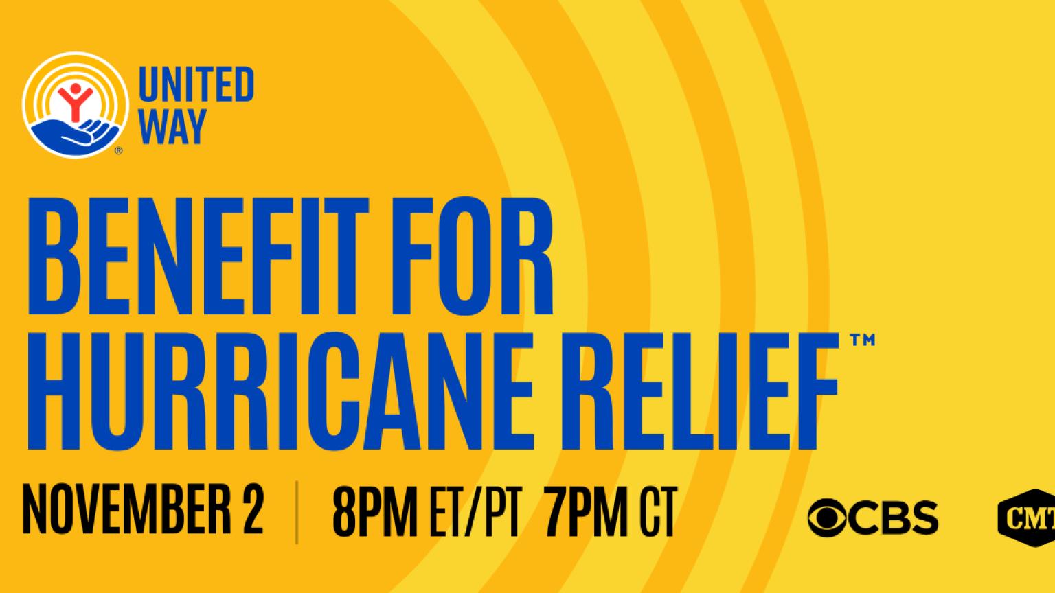 “United Way Benefit for Hurricane Relief” to Air Saturday, Nov. 2 on ...
